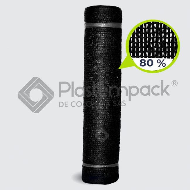 Malla Sombra Plastempack Negra 80% 4x100 M