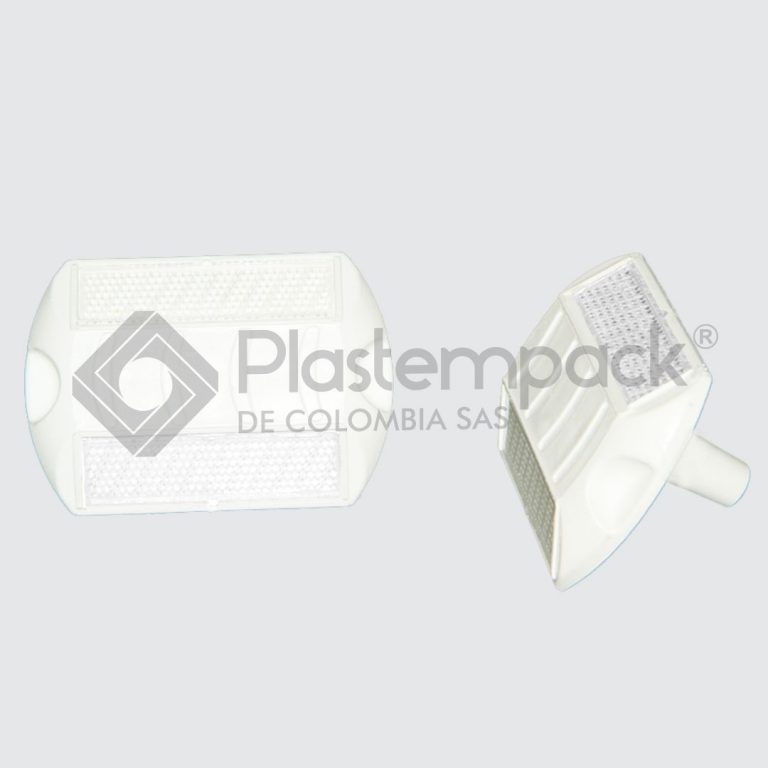 Tacha Reflectiva Bidireccional Con Espigo Blanca/ Blanca roja